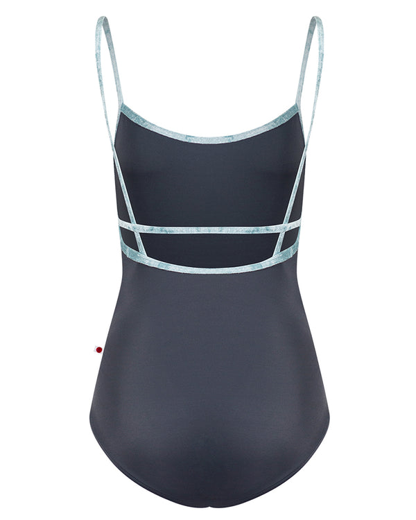 Yumiko Heather with Crushed Velvet Trim Horizontal Cross Back Strap Ca ...