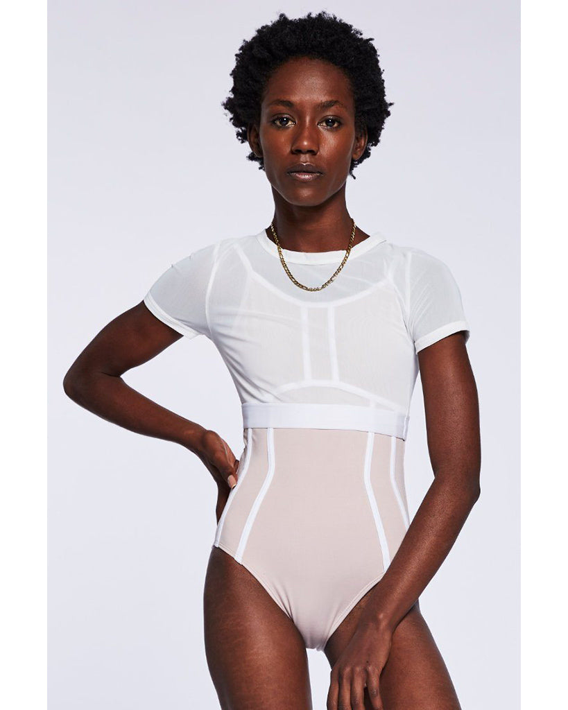 Sheer White Leotards For Women